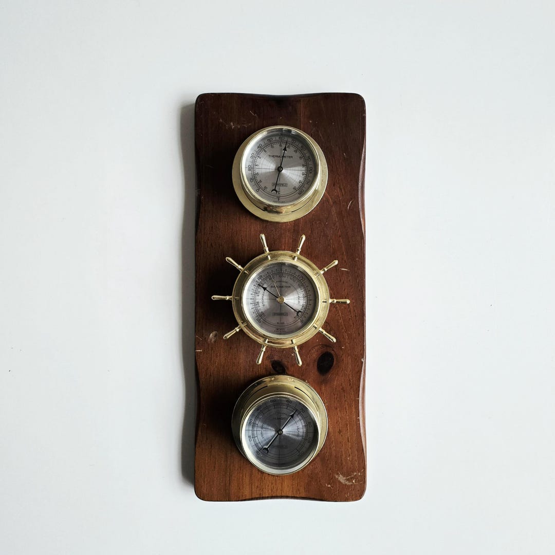 Working Weather Station Vintage Springfield Temperature Barometer ...