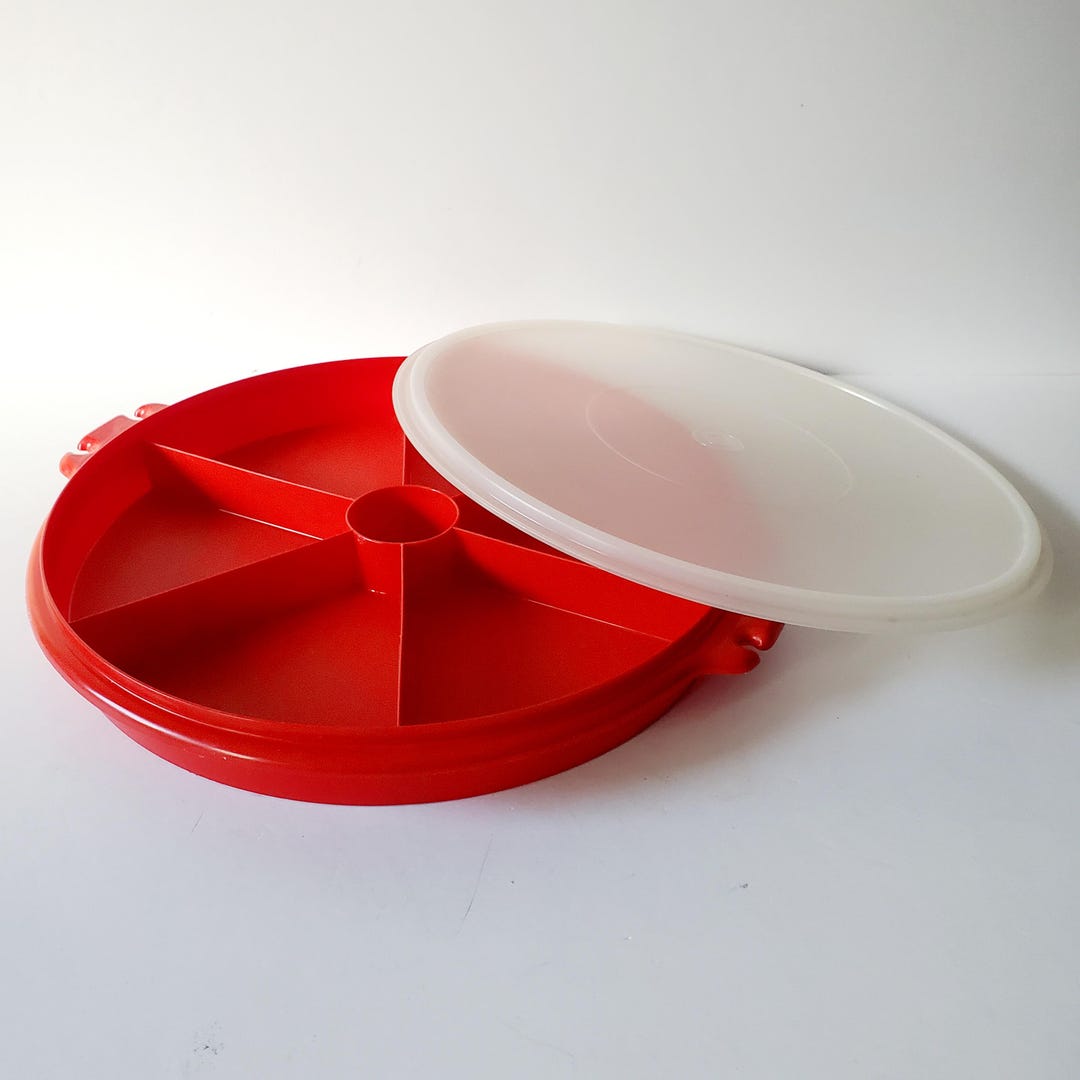 Tupperware Paprika Red Divided Veggie Tray Vintage Tupperware #405 ...