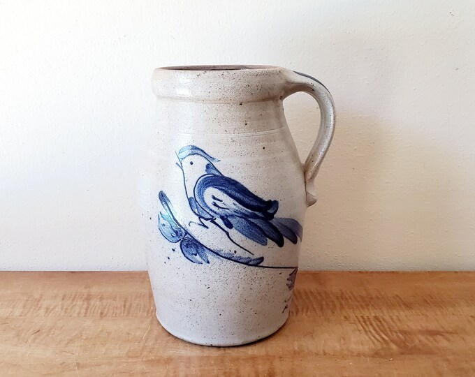 Vintage Rowe Pottery Works Blue Bird Stoneware Jug 1987, Rare Rowe ...