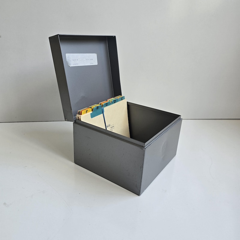 Metal Index Card Boxes - Etsy