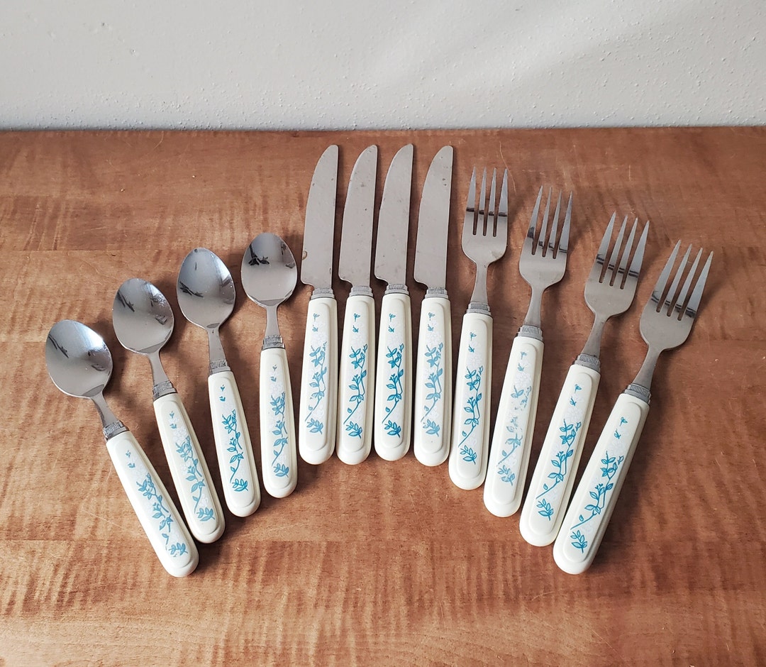 Vintage Corelle First of Spring Dinnerware 12 Piece Flatware Set for 4 ...