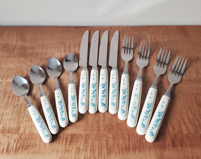 Vintage Corelle First of Spring Dinnerware 12 Piece Flatware Set for 4 ...