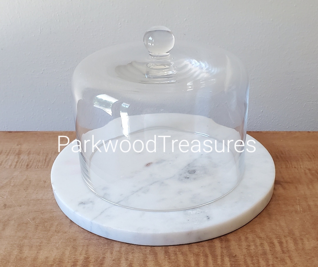 Vintage Glass Dome With Marble Base, Large Display Glass Cloche - Etsy