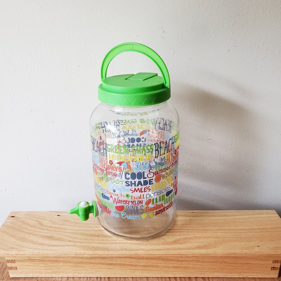 Vintage Sun Tea Jar, Ice Tea Jug, Glass Gallon Ice Tea Jar, Summer ...