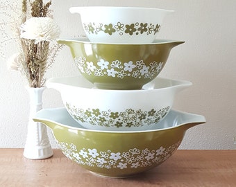 Vintage Pyrex Spring Blossom Pyrex Mixing Bowl Set Crazy Daisy ...