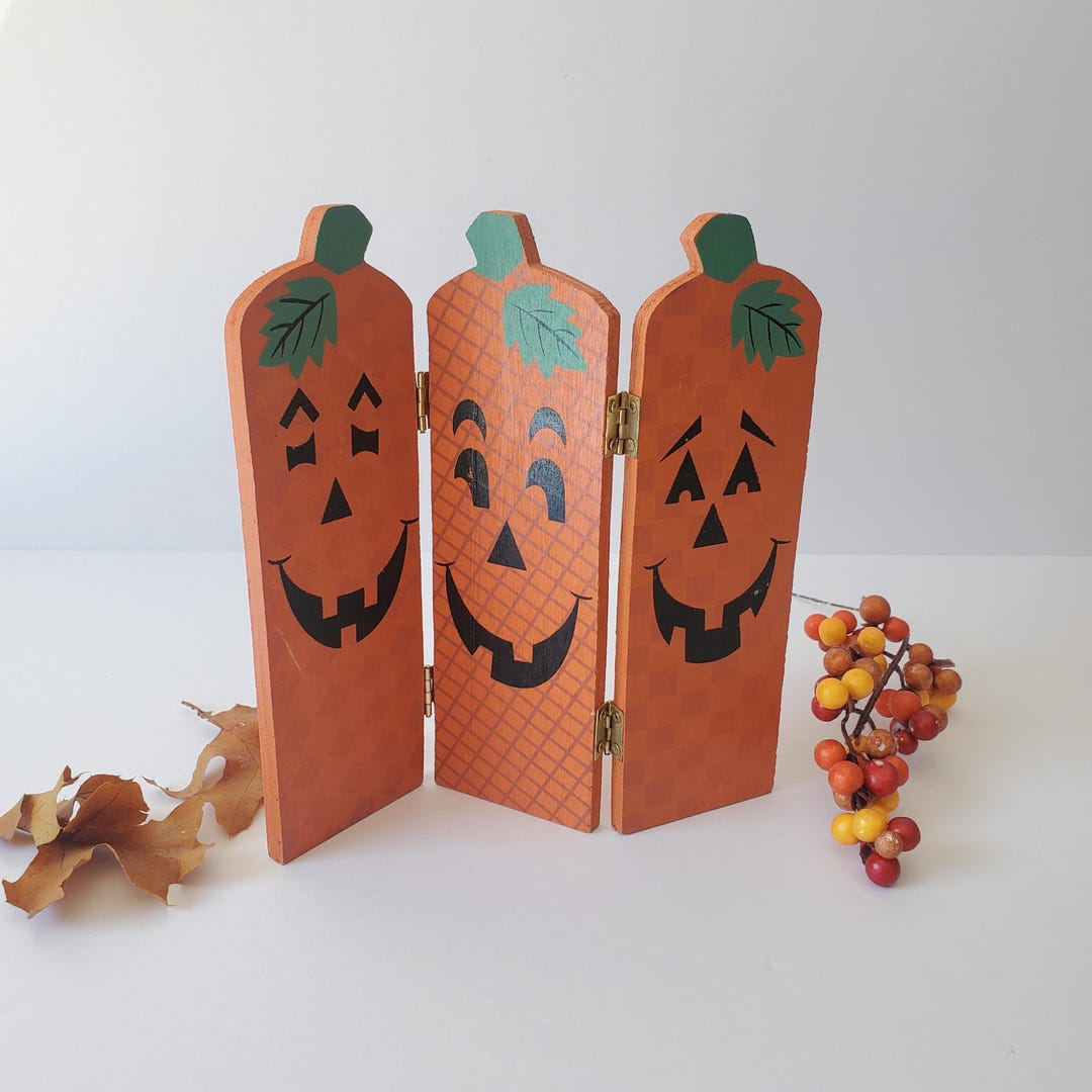Vintage Mini Folding Pumpkin Screen: Halloween Decoration - Etsy