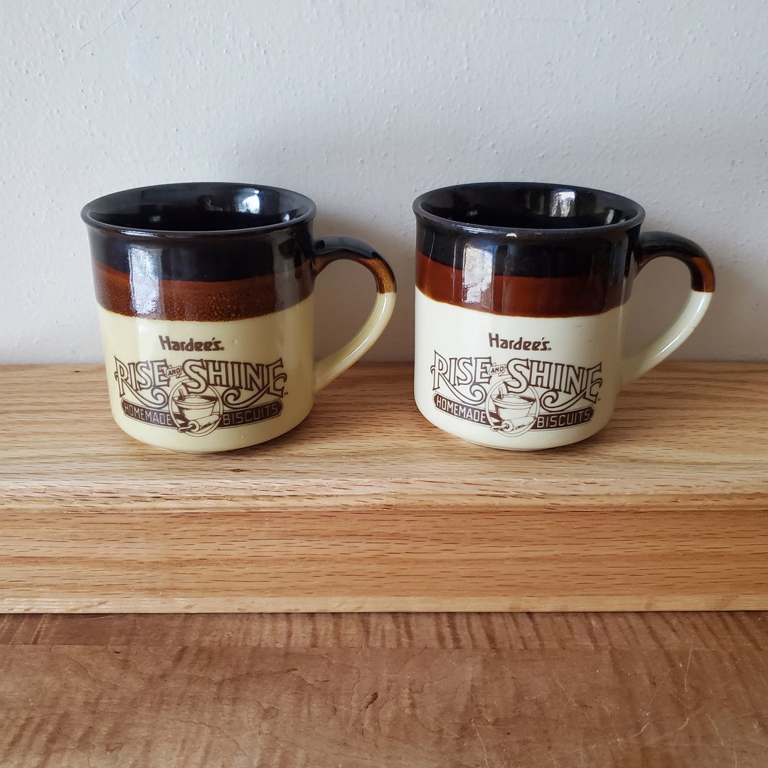Vintage Hardee's Mugs Advertising Coffee Cups "rise and Shine" Set of 2 ...