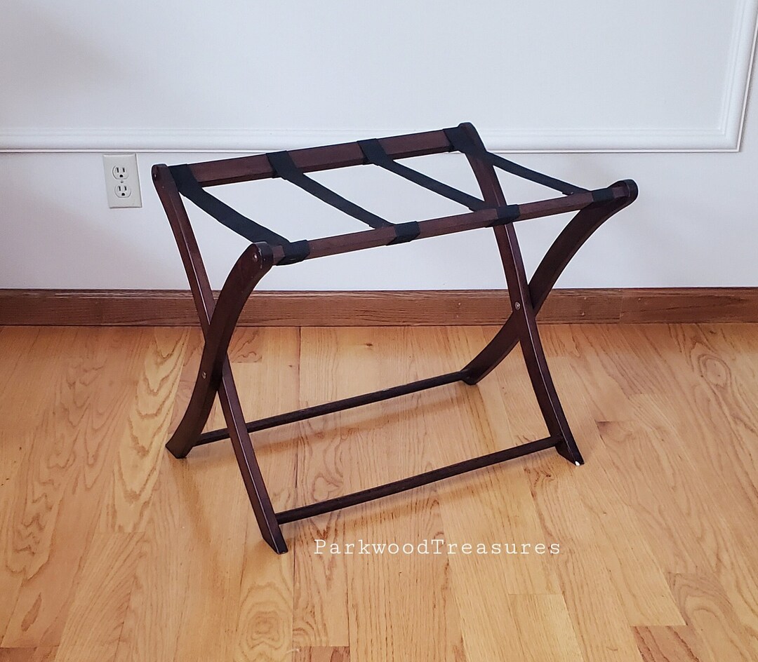 Vintage Luggage Rack, Folding Wood Luggage Storage Rack - Etsy