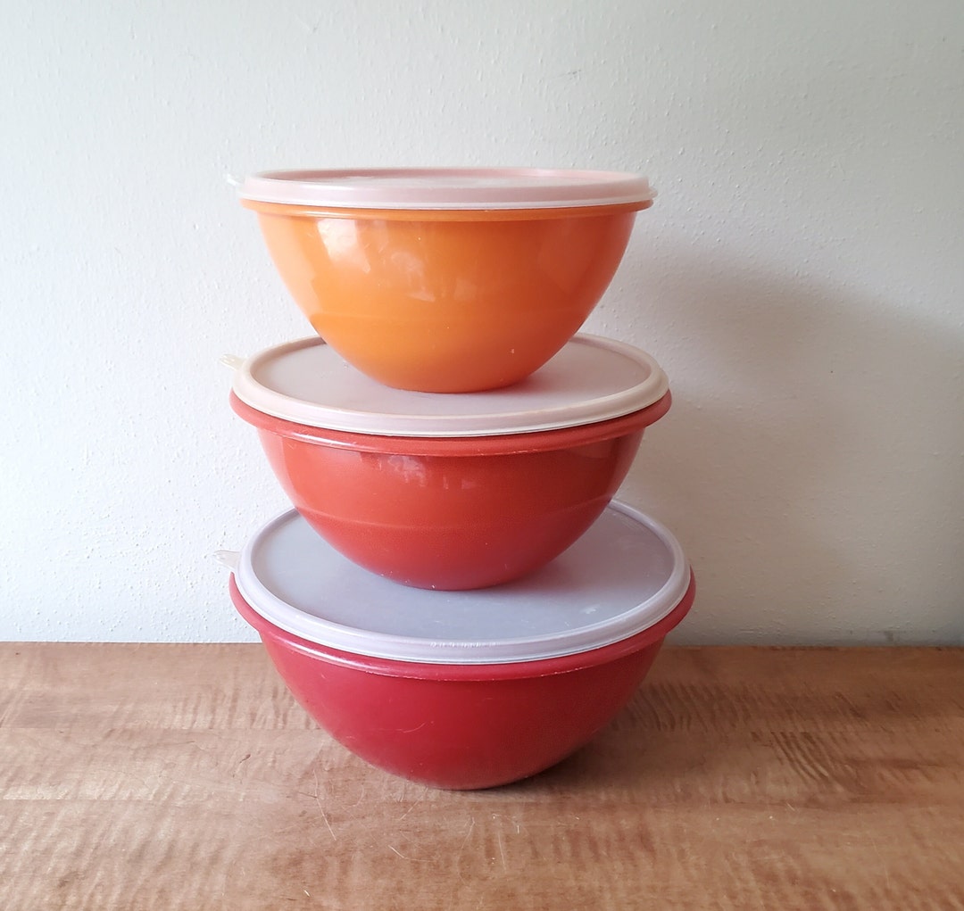 Vintage Tupperware Harvest Nesting Storage Bowls, Set of 3 Bowls With ...
