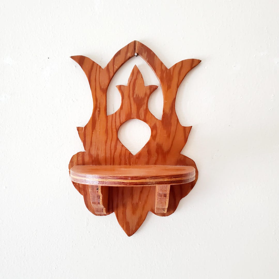 11" Vintage Small Cut-out Wooden Shelf /details in Description - Etsy