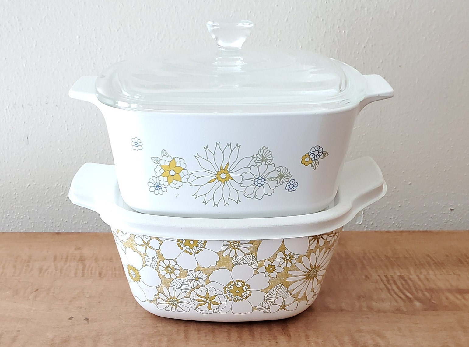 Vintage Corning Ware 4 Floral Bouquet Casseroles & Lids - Etsy
