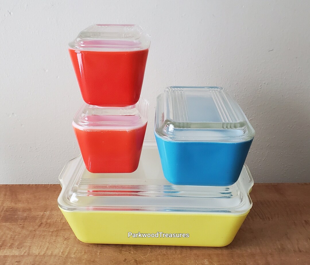 Vintage Pyrex Primary Colors Refrigerator Dishes - Etsy