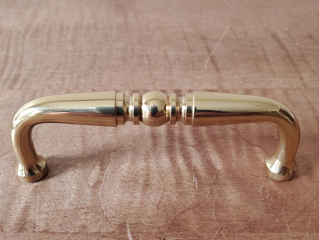 Vintage Cabinet Hardware, Solid Brass Door Handle, Drawer Knobs, 3" on Center (price is per ...