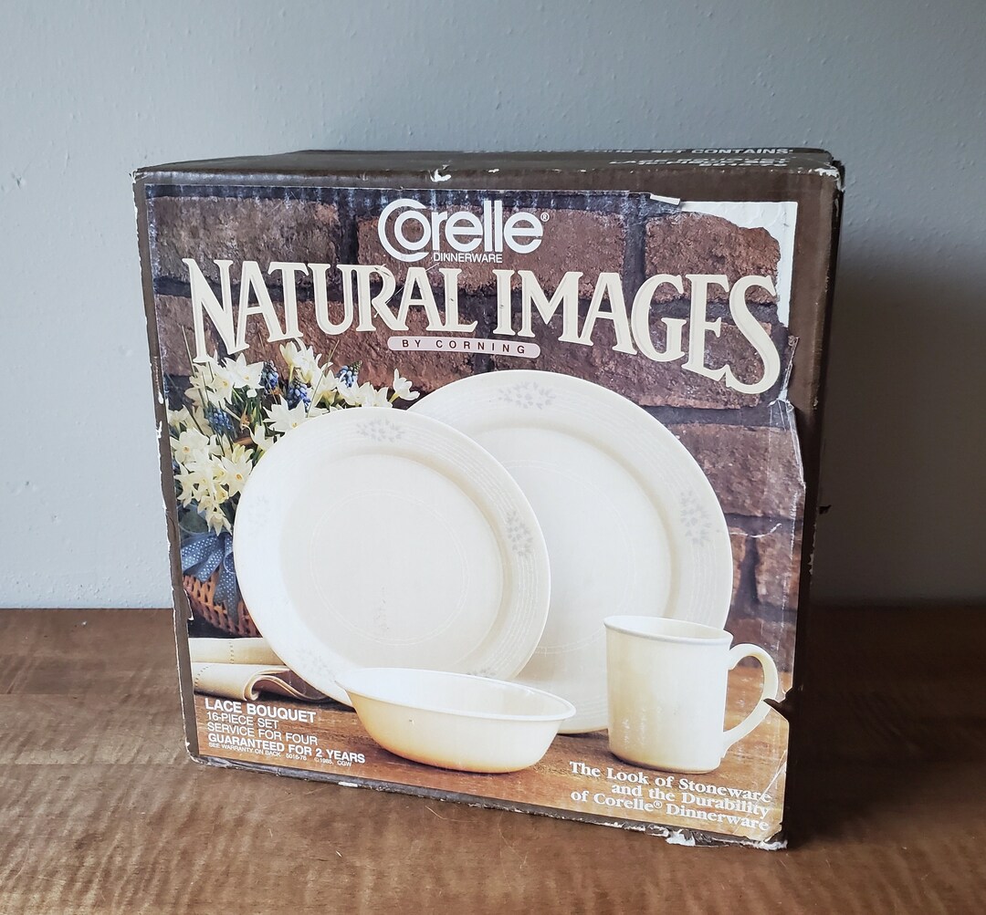 Vintage New in Box Corelle Lace Bouquet Dinnerware 16 Piece Set for 4 ...