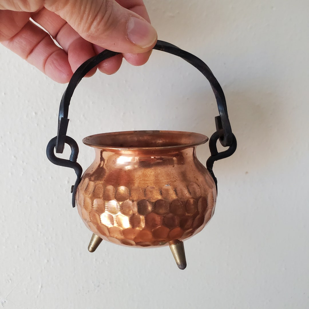Vintage 2 1/2 Solid Copper Pail With Forged Iron Handle - Etsy
