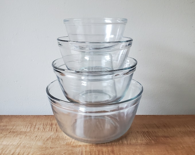 Vintage Mixing Bowls, Anchor Hocking Clear Glass Nesting Bowls, Anchor ...