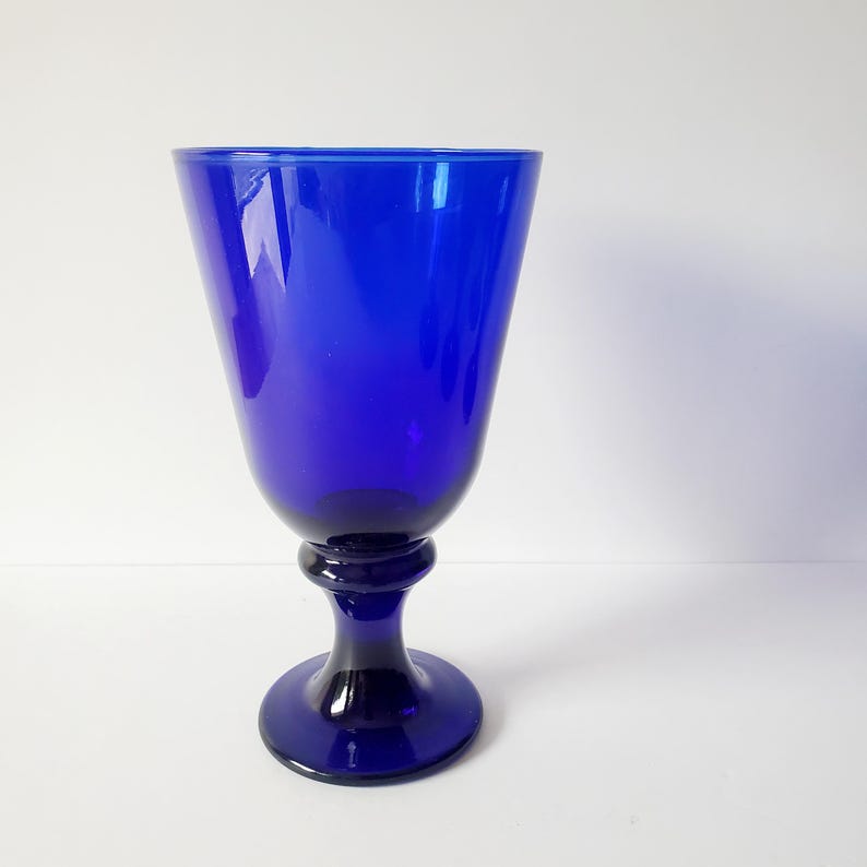 Vintage Libbey Cobalt Blue Water Goblets - Set of 6 /details in ...