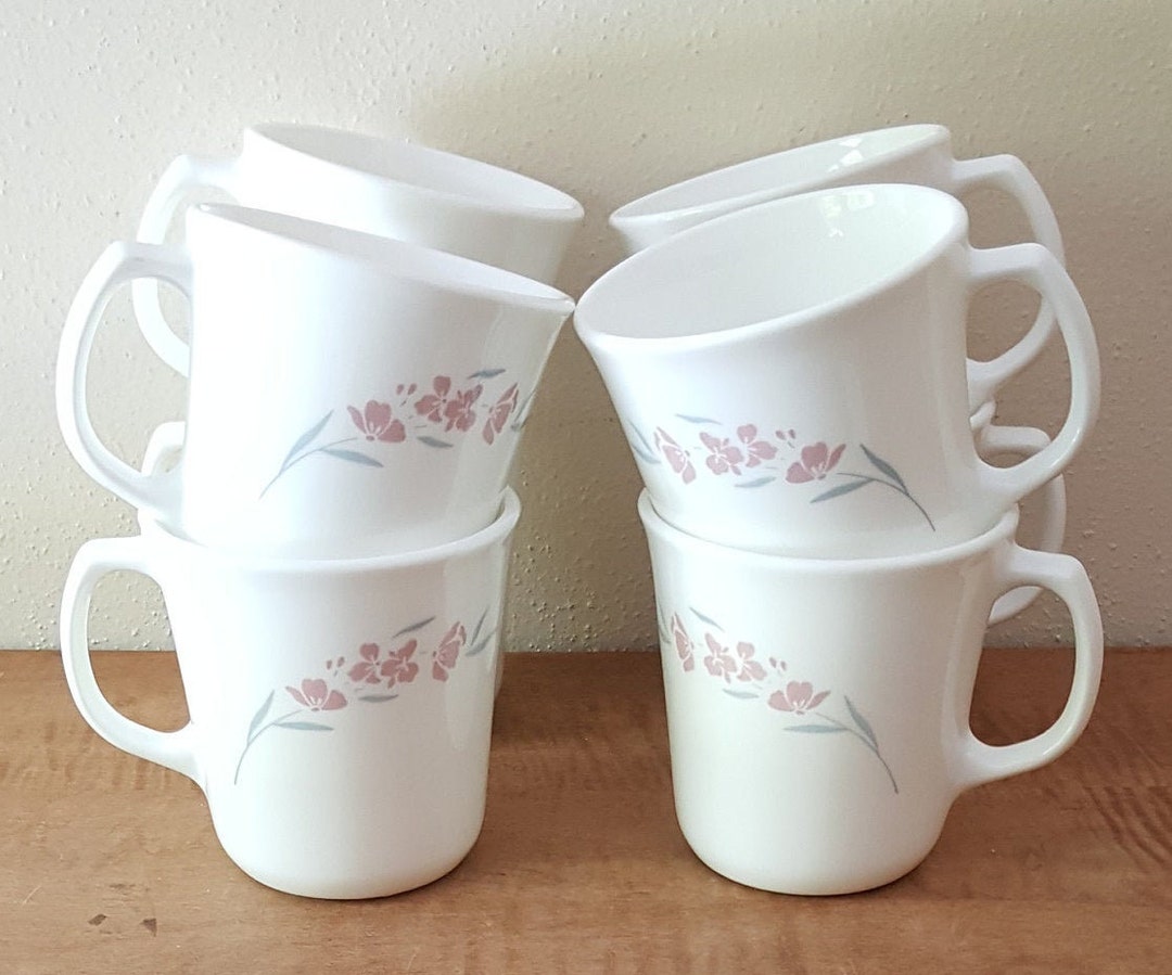 8 Vintage Corelle Silk Blossom Coffee Cups - Etsy