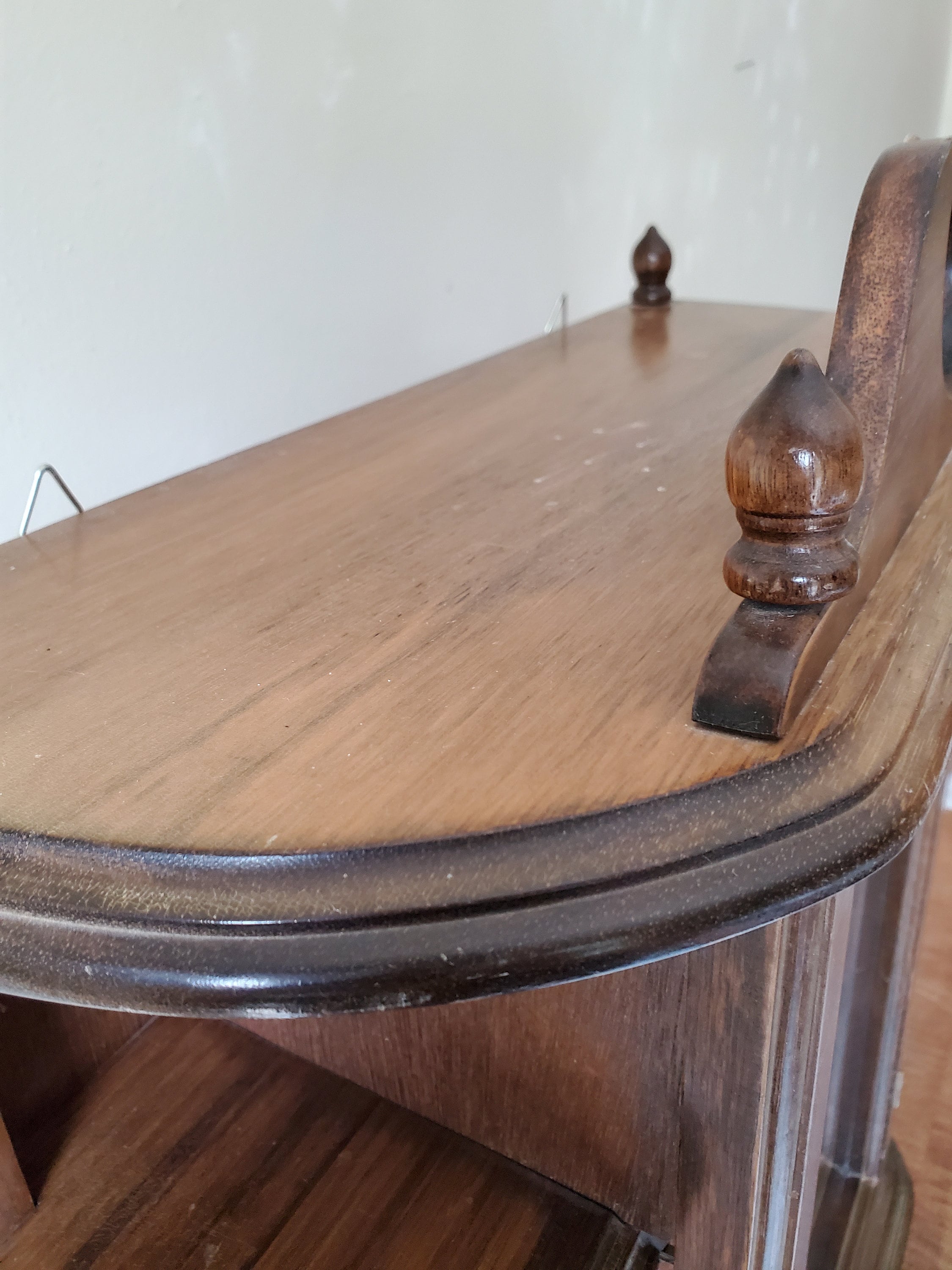 Vintage Wood Display Cabinet Wall Display Cabinet Glass | Etsy