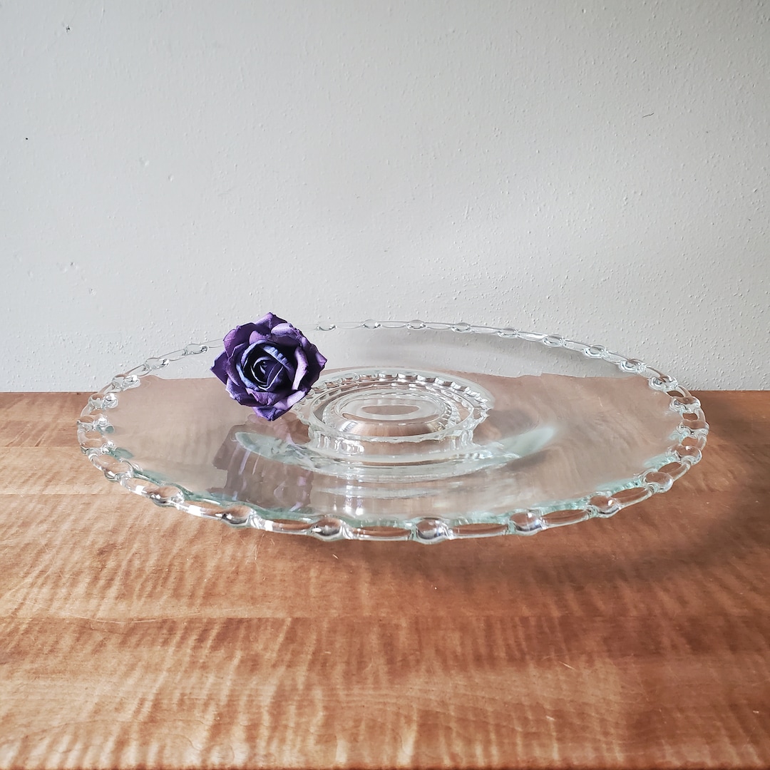 Vintage Glass Cake Plate, 12 Wedding Cake Plate - Etsy