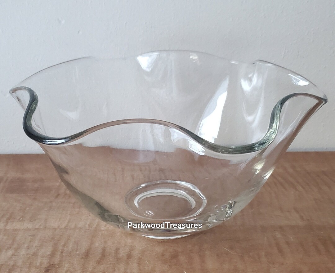 Vintage Anchor Hocking Folded Clear Glass Serving Bowl - Etsy