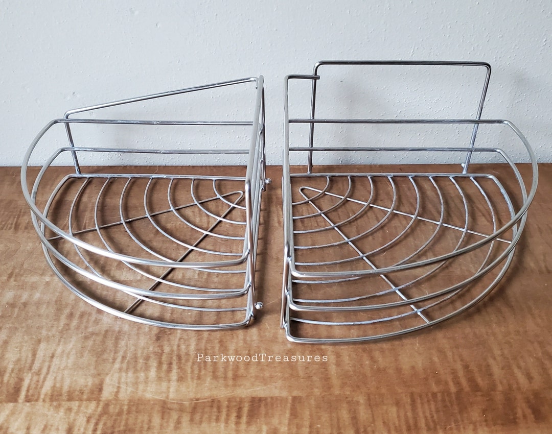 Vintage 2 Tier Wall Corner Baskets Wire Baskets Great for Corner ...