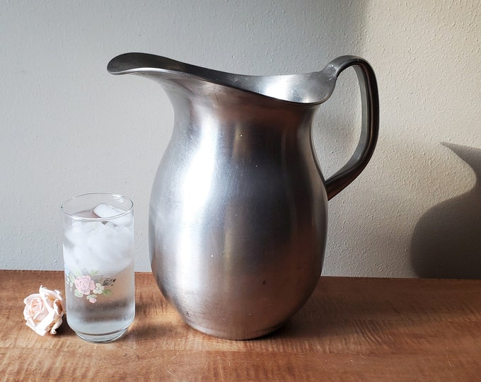 Vintage 1950s Large Stainless Steel Pitcher Holds 2 Gallons by Vollrath ...