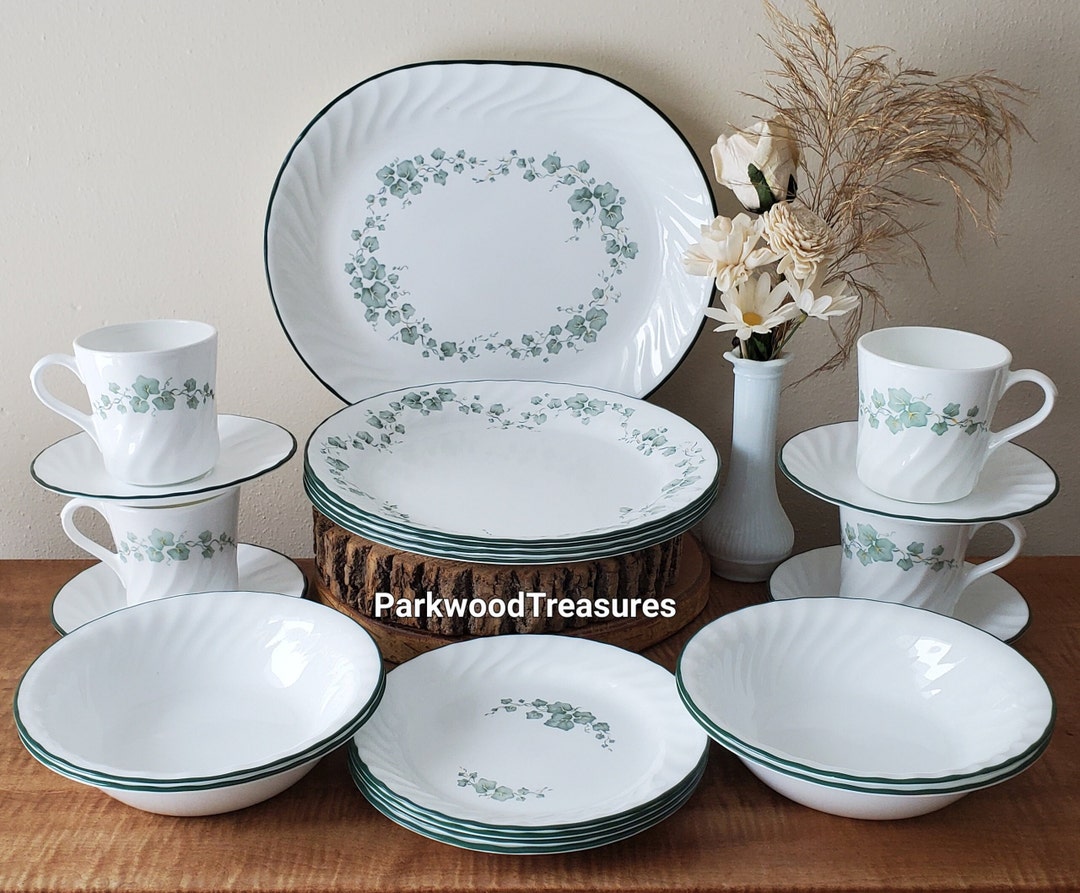 Vintage Corelle Callaway Ivy Dinnerware 21 Piece Set for 4 - Etsy