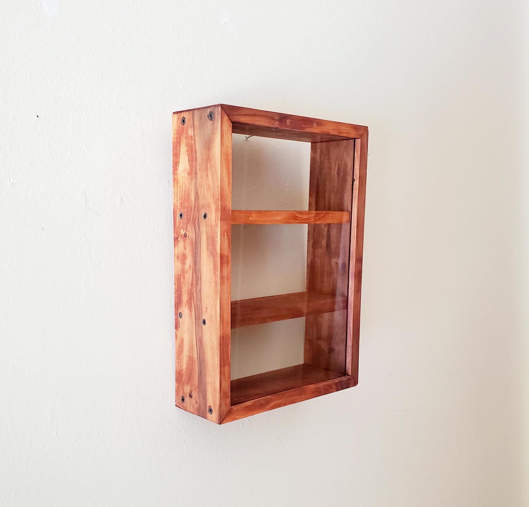 Wooden Wall Shelves, Custom Curio Cabinet With Glass , Miniature ...
