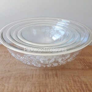 Vintage Pyrex Mixing Bowl Set: Colonial Mist Clear Nesting Bowls - Etsy