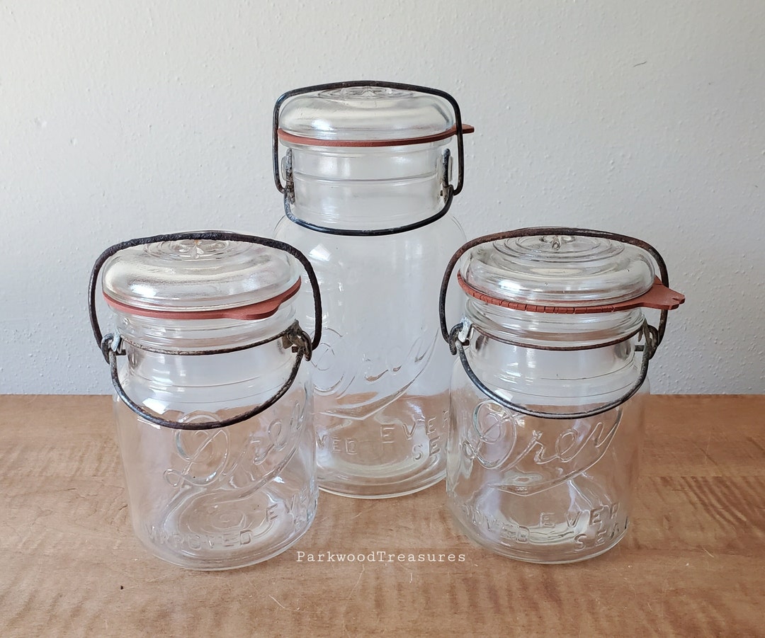 Antique Canning Jars Drey Jars, Vintage Fruit Jars, Canister Set Of ...
