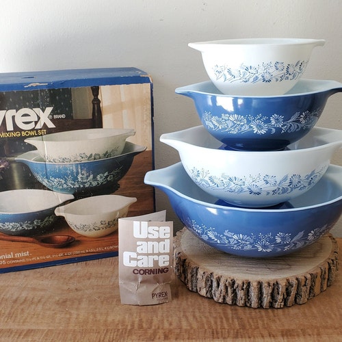 Vintage Pyrex Horizon Blue Cinderella Mixing Bowls Set of 4 - Etsy