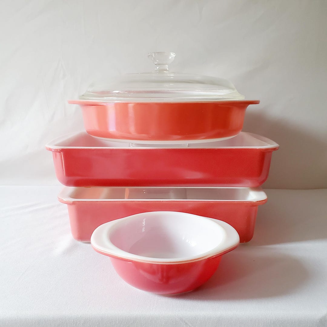 Vintage Pyrex Flamingo Pink Casseroles: Size Details in Description - Etsy