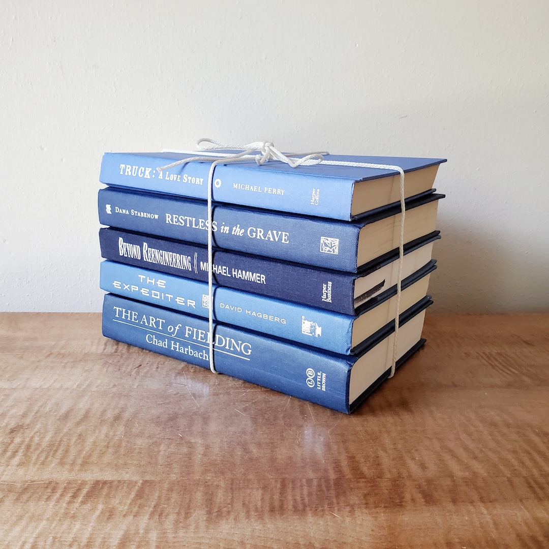 Vintage Book Stack, Instant Book Collection, Mixed Blue Books - Etsy
