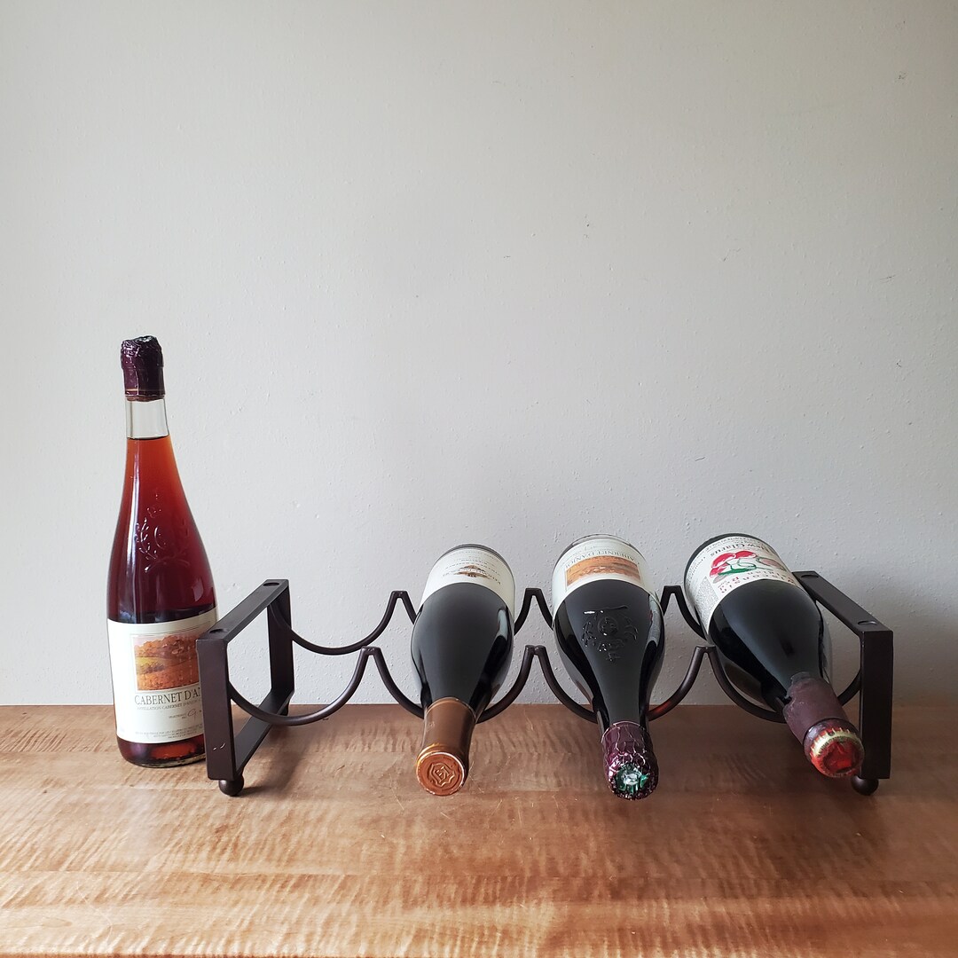 Vintage Wine Rack, Wrougnt Iron Wine Rack, Countertop Wine Rack, Wine ...