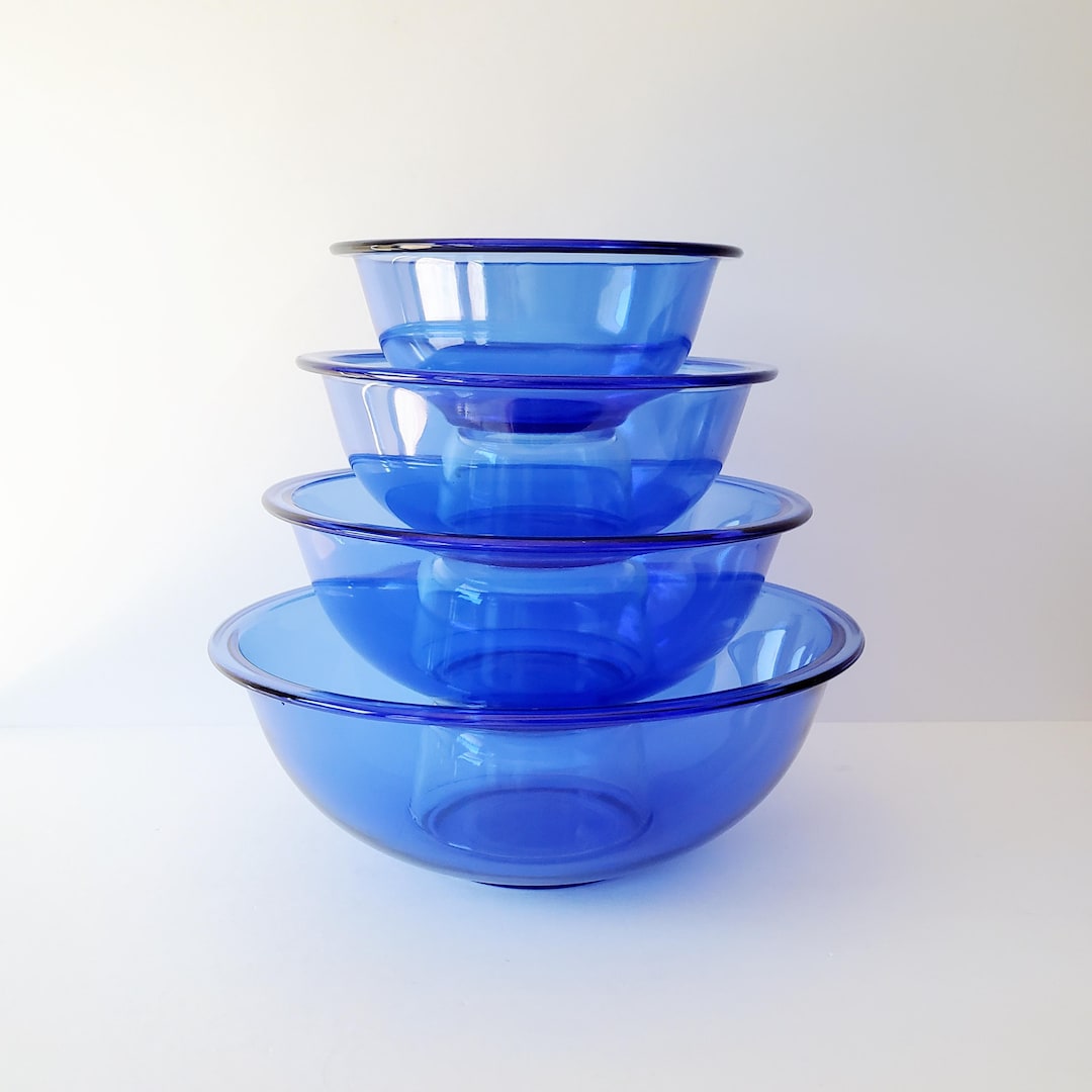 Vintage Pyrex Cobalt Blue Glass Mixing Bowls: 4 Nesting Bowl Set - Etsy