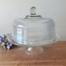 Vintage Pedestal Glass Cake Stand With Dome Holds 10 - Etsy