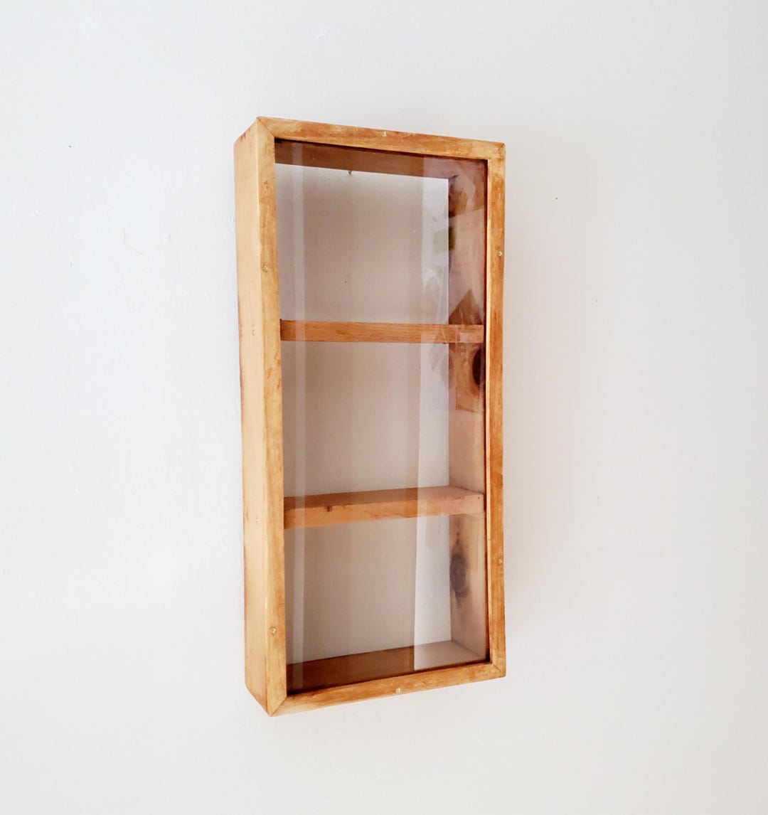 Wooden Wall Shelves, Custom Curio Cabinet With Glass , Shadow Box ...