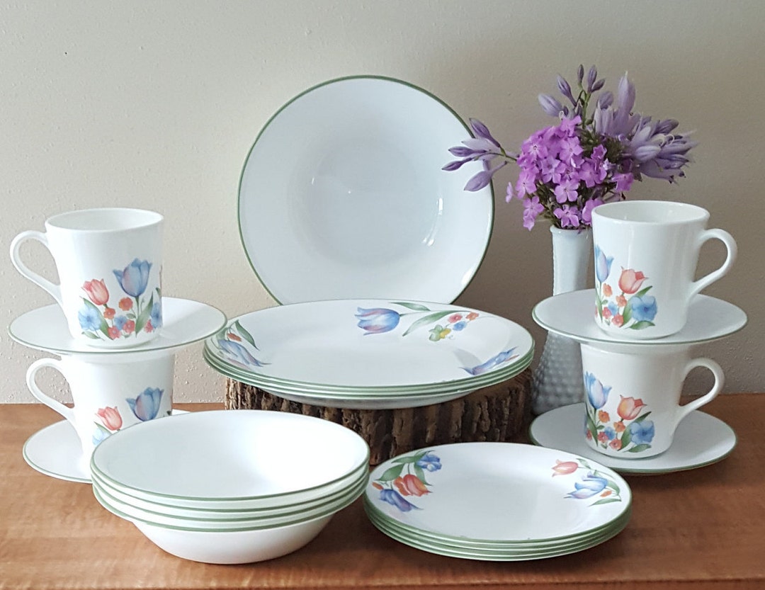 Vintage Corelle Fresh Cut Dinnerware 21 Piece Set for 4 /details in ...