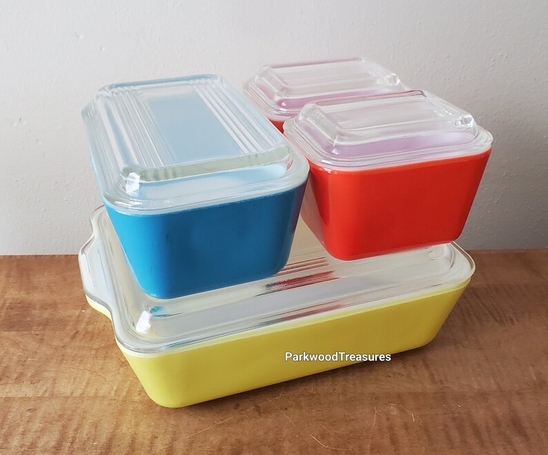 Vintage Pyrex Primary Colors Refrigerator Dishes - Etsy
