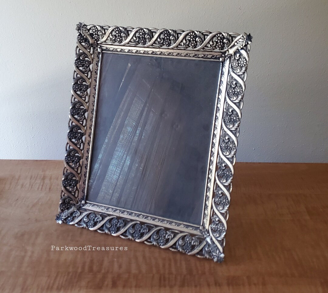 Vintage Frames, 8 X 10 Filigree Frame, 8x10 Gold Silver Metal Frame ...
