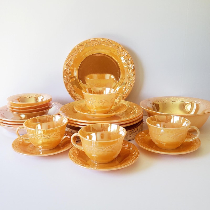 Peach Lusterware - Etsy