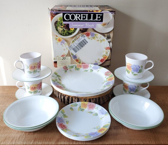 Vintage New in Box Corelle Summer Blush Dinnerware 20 Piece - Etsy