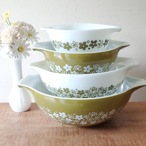 Vintage Pyrex Spring Blossom Mixing Bowls, NIB Pyrex Spring Blossom ...