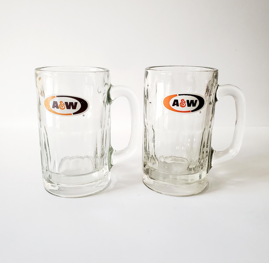 A&W Root Beer Mugs 2 Vintage AW Root Beer Float Mugs Steins Restaurant ...