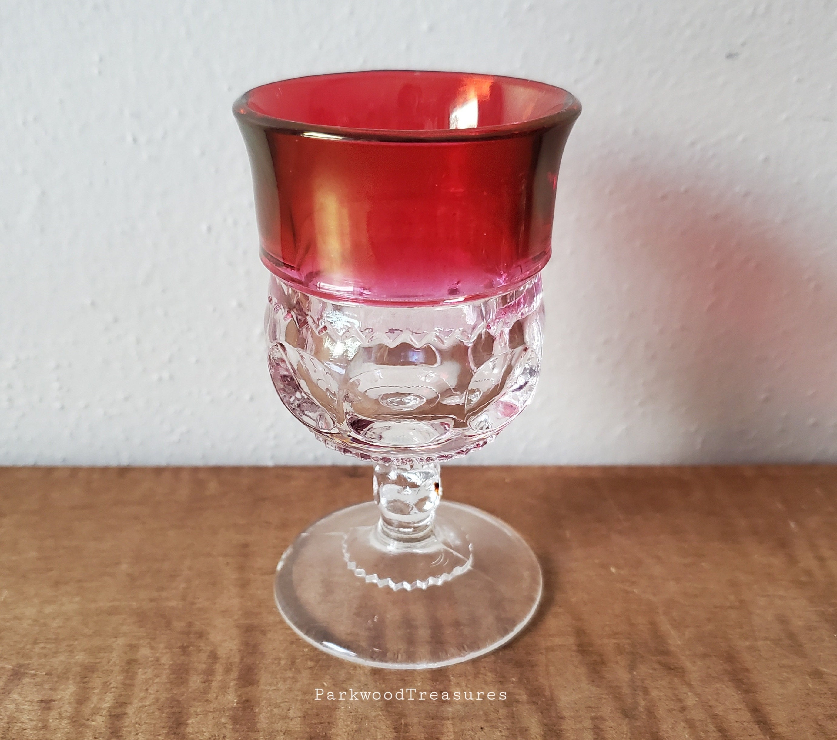 8 Vintage King's Crown Ruby Red Flash Cordials - Etsy