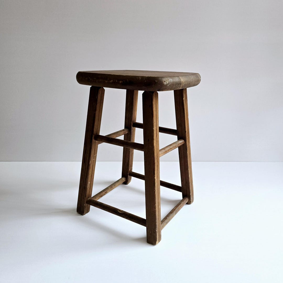 Wood Stool, Vintage Low Profile Square Potter's Wooden Stool - Etsy