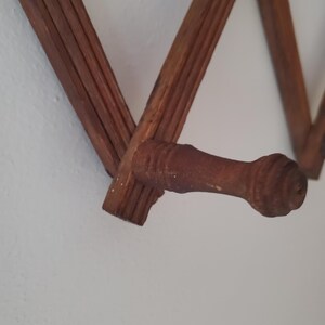 Antique Expandable Peg Rack, Vintage Wood Accordion Rack Entryway ...