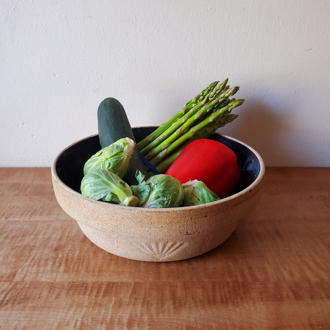 Primitive Sandstone Bowl 10" Vintage Fruit Garden Counter Bowl - Etsy