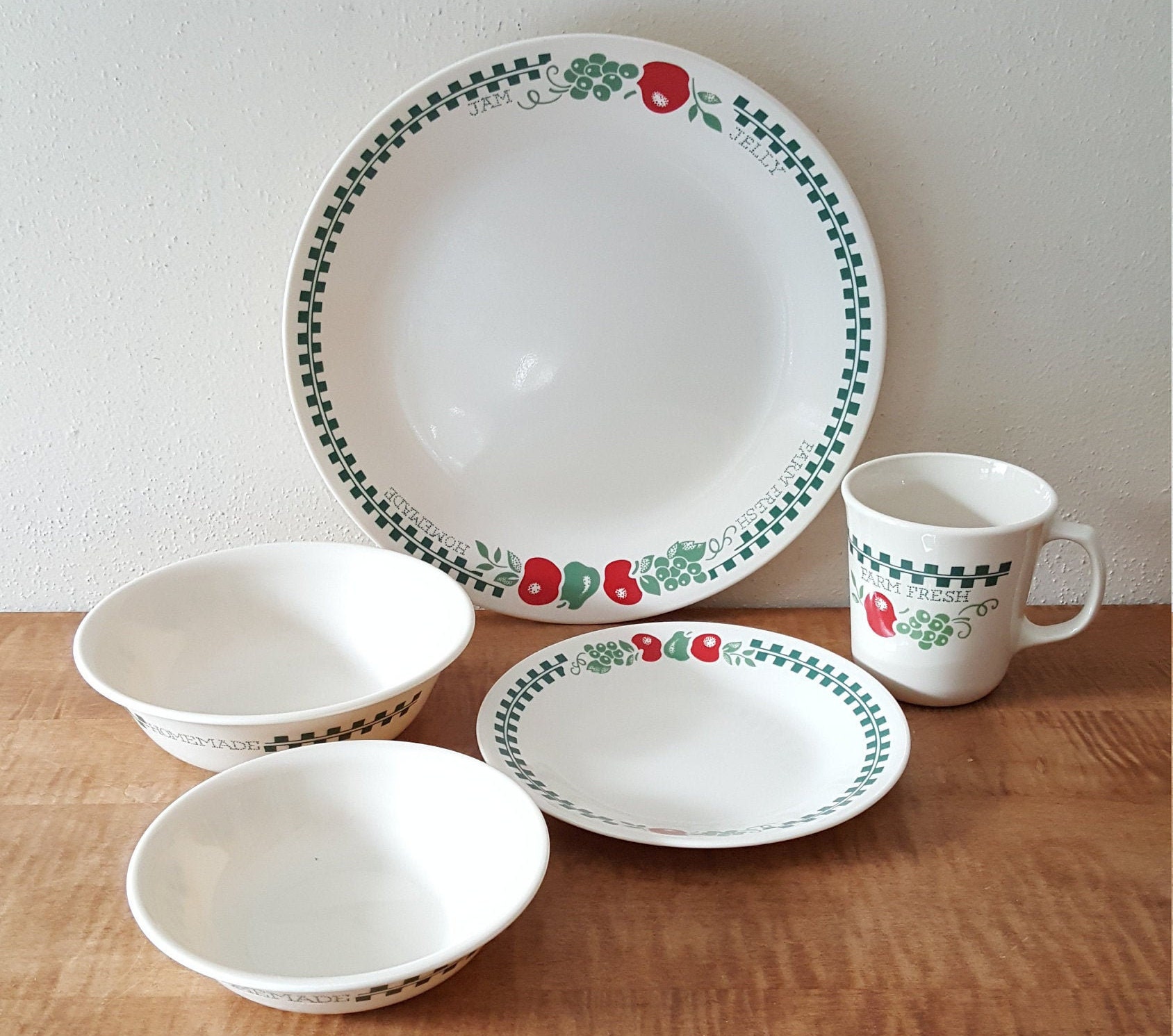 Vintage Corelle Farm Fresh Dinnerware: 21 Piece Set for 4 Guests - Etsy